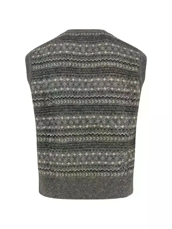 DUNST Fair Isle V-neck Knit Sweater