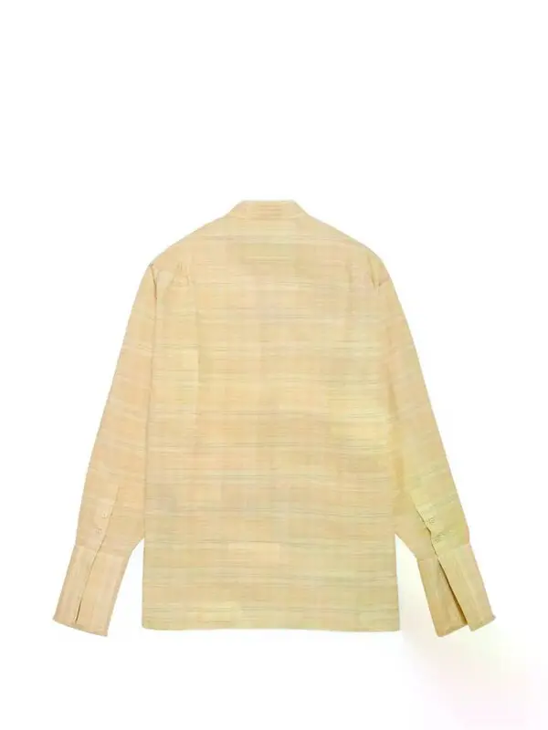 424 Mandarin-collar Frayed-hem Shirt