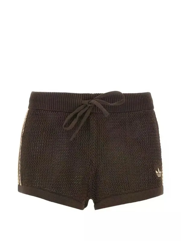Adidas Crochet-knit Side-stripe Shorts