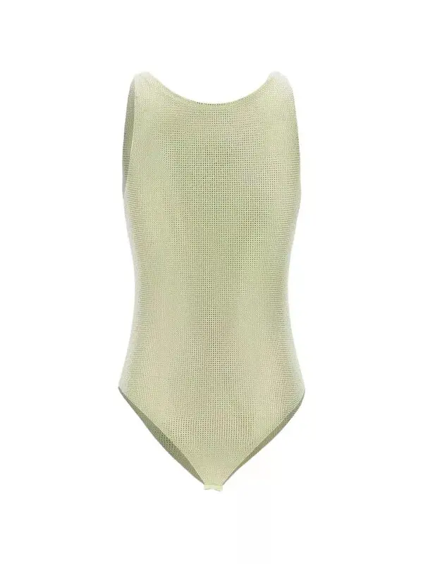 TWENTY FOURHAITCH Lime Lamu Rhinestone Embellished Bodysuit