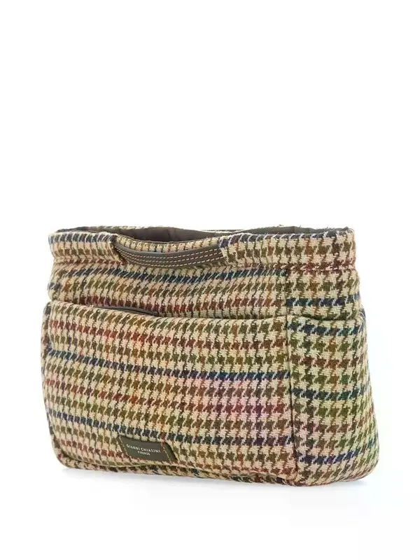 GIANNI CHIARINI Houndstooth Wool-blend Clutch Bag