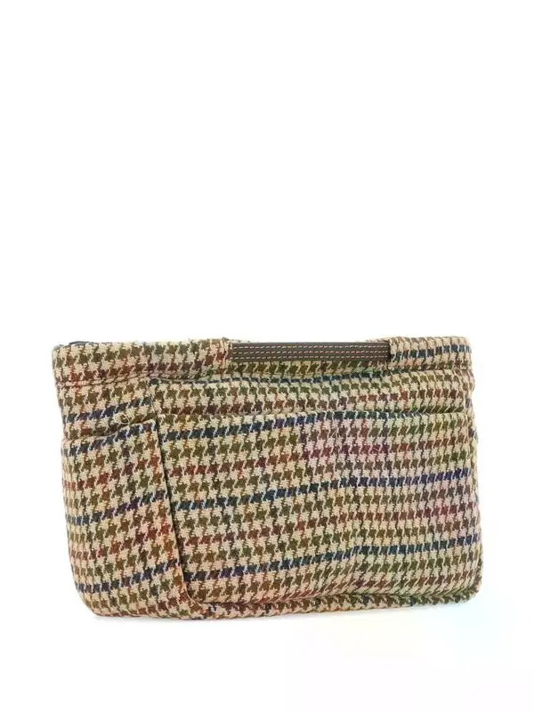GIANNI CHIARINI Houndstooth Wool-blend Clutch Bag