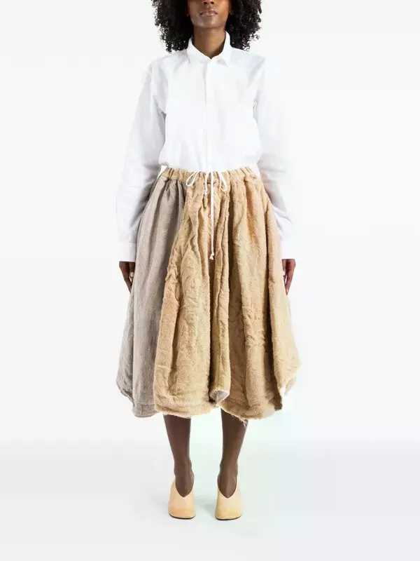 Comme Des Garçons Textured Drawstring Midi Skirt - Yellow