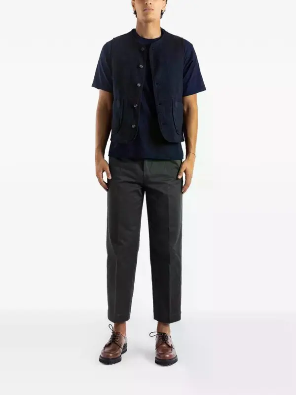 MOMOTARO Yarn-dyed Short-sleeve T-shirt