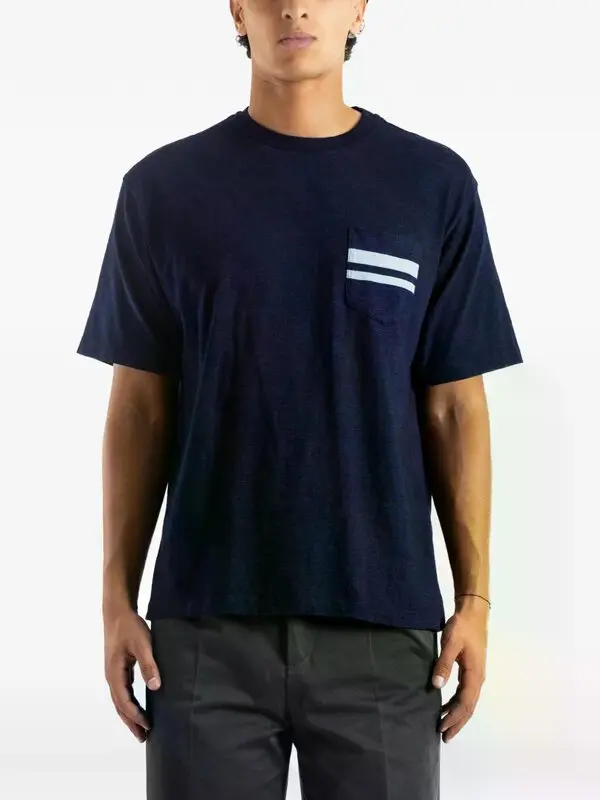 MOMOTARO Yarn-dyed Short-sleeve T-shirt