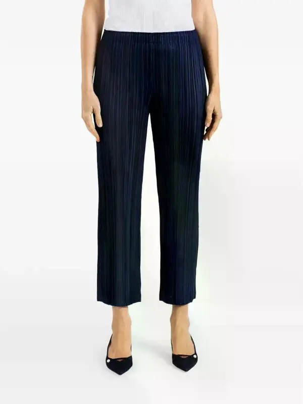 Issey Miyake Plissé Effect Straight-leg Trousers - Blue
