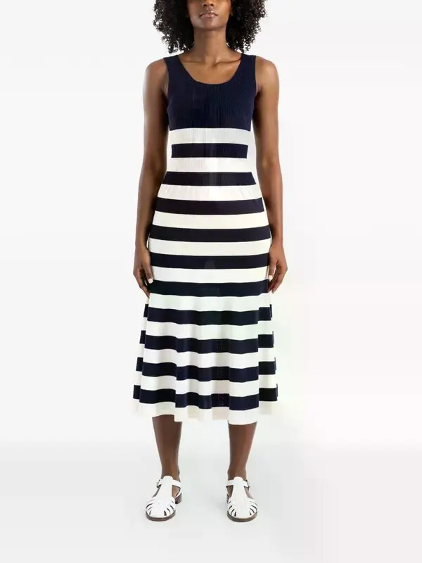Junya Watanabe Striped Sleeveless Midi Dress