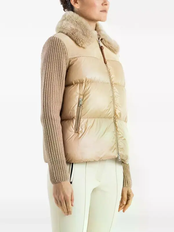 Moncler Shearling Collar Quilted Jacket