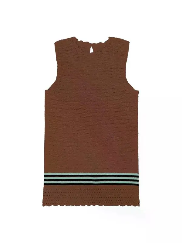 B.B. WALACE Crochet Knit Tank Top - Brown