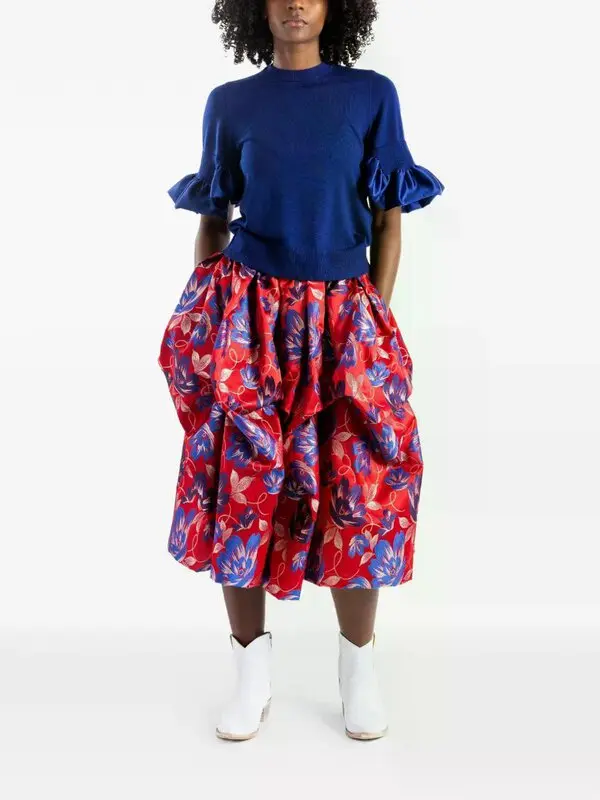 Noir Kei Ninomiya Ruffle-trim Crew Neck Sweater