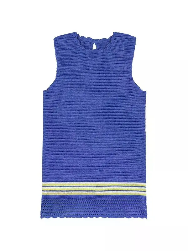 B.B. WALACE Sleeveless Knit Top With Contrasting Stripes - Blue