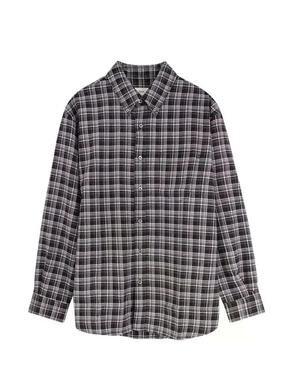 DUNST Check Flannel Button-down Shirt - Black