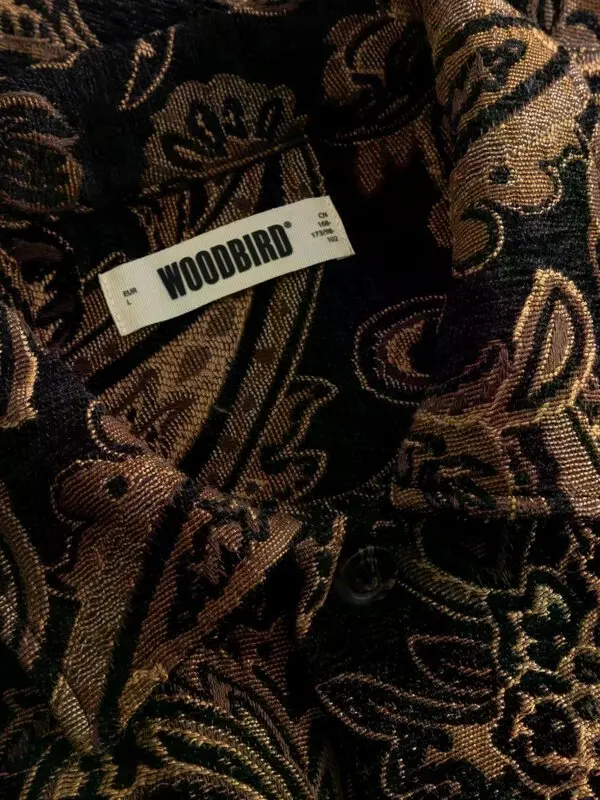WOODBIRD Blade Rong Paisley-print Shirt Jacket - Black