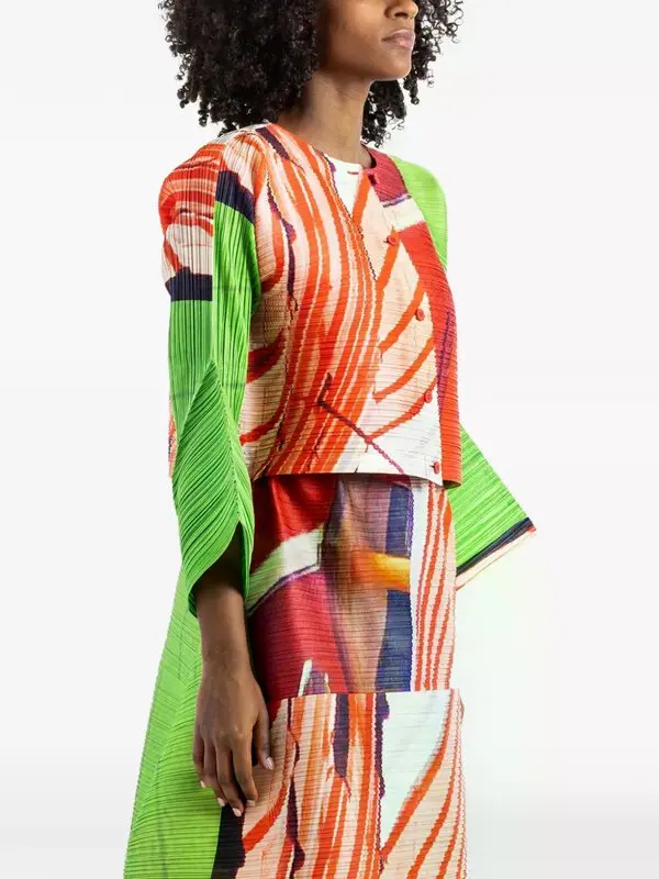 Issey Miyake City Collage Plissé Blouse