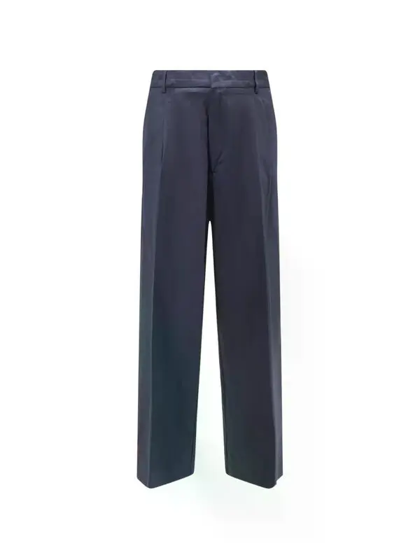 AMARANTO Pleated Wide-leg Trousers - Blue