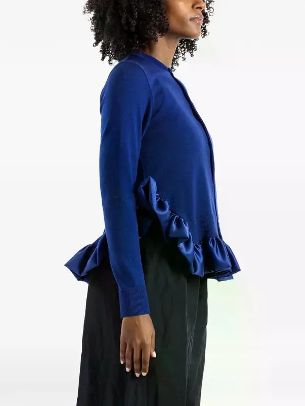 Noir Kei Ninomiya Ruffled Wool Cardigan