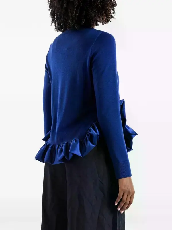 Noir Kei Ninomiya Ruffled Wool Cardigan
