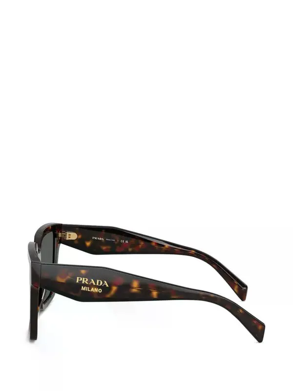 Prada Tortoiseshell Effect Square Frame Sunglasses