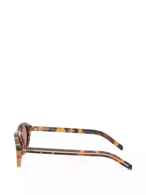Prada Geometric Frame Tortoiseshell Sunglasses