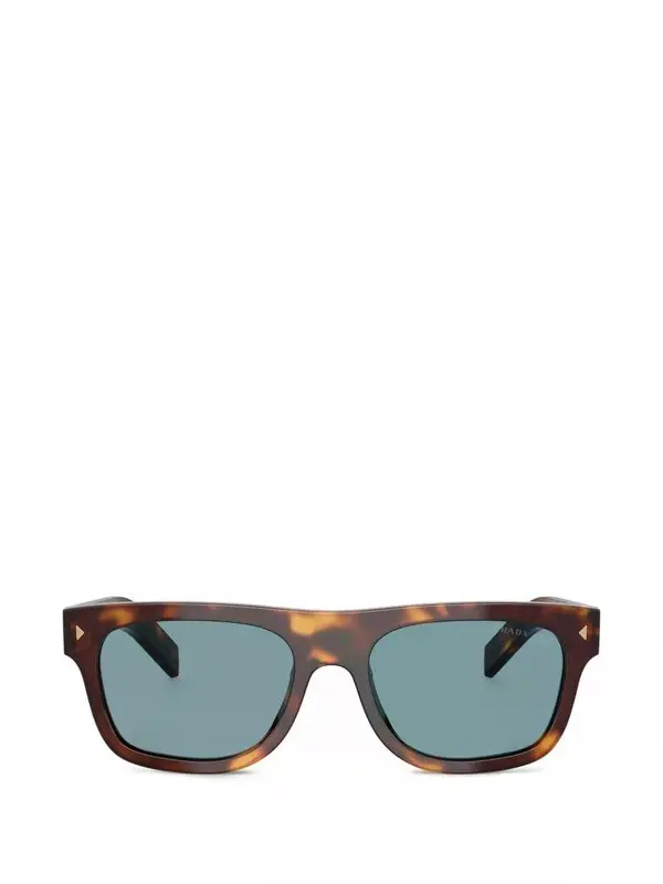 Prada Tortoiseshell-effect Rectangle-frame Sunglasses - Brown