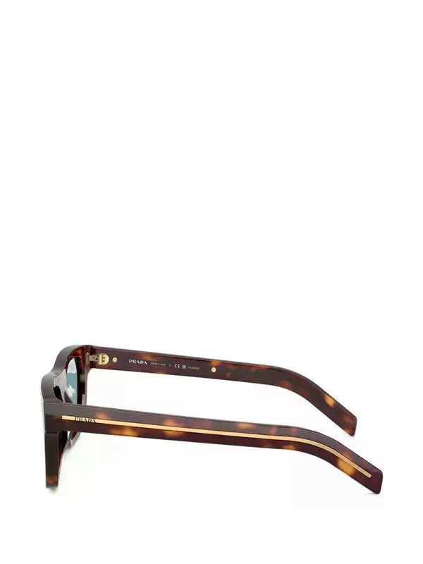 Prada Tortoiseshell-effect Rectangle-frame Sunglasses