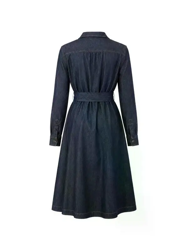 Ralph Lauren Navy Belted Midi Dress