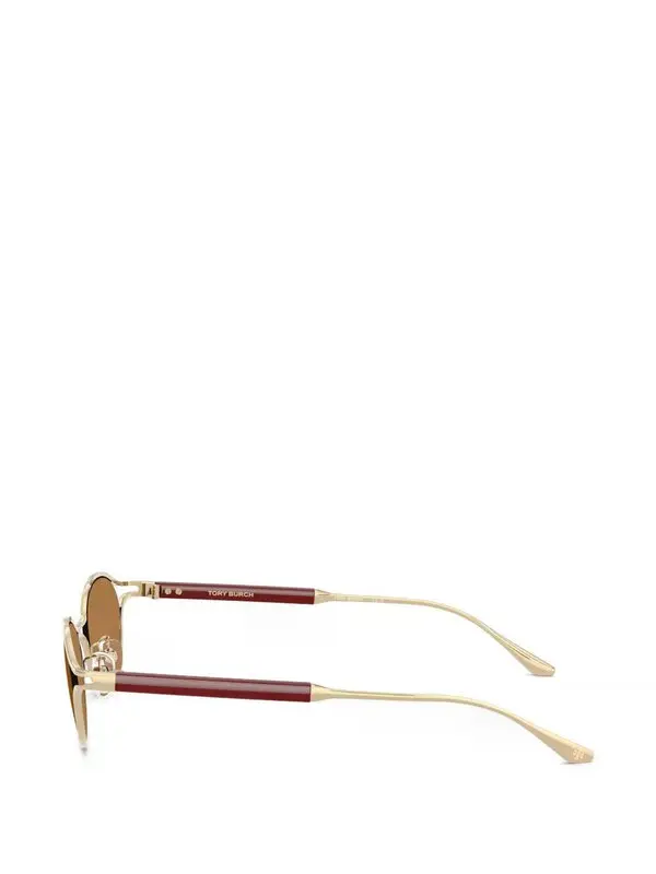 Tory Burch Deco Oval Frame Sunglasses