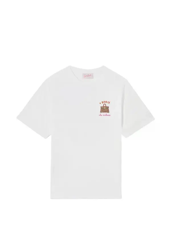 MC2 SAINT BARTH Emilie Rhinestone Embellished T-shirt - White
