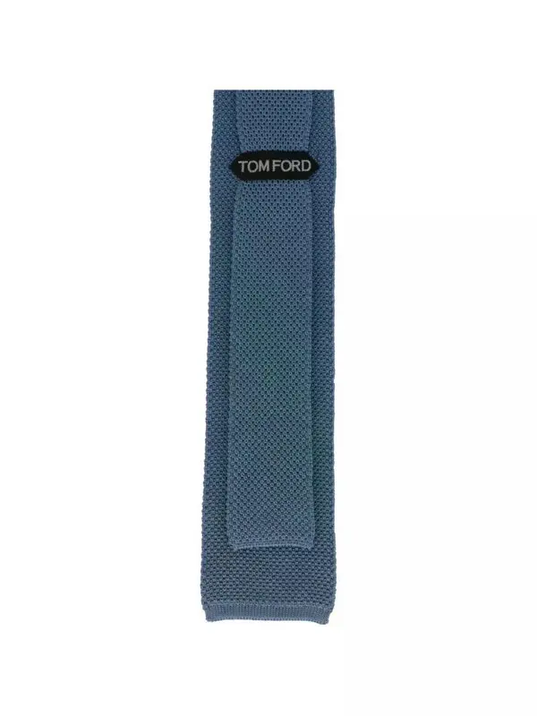 TOM FORD Knitted Square-tip Tie - Blue