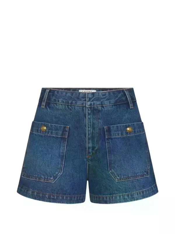 FRAME Button-embellished Patch-pocket Shorts