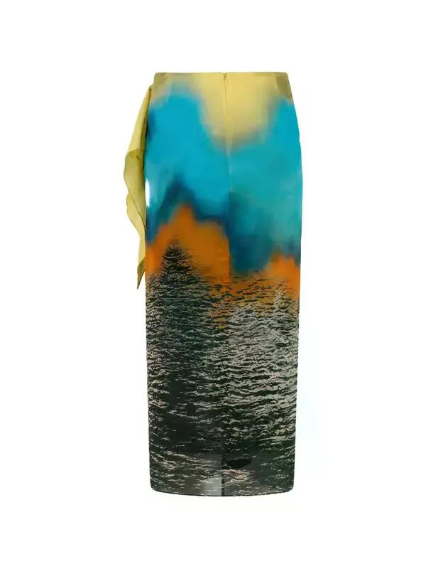 Silvia Tcherassi Viveka Knotted Printed Midi Skirt - Multicolour