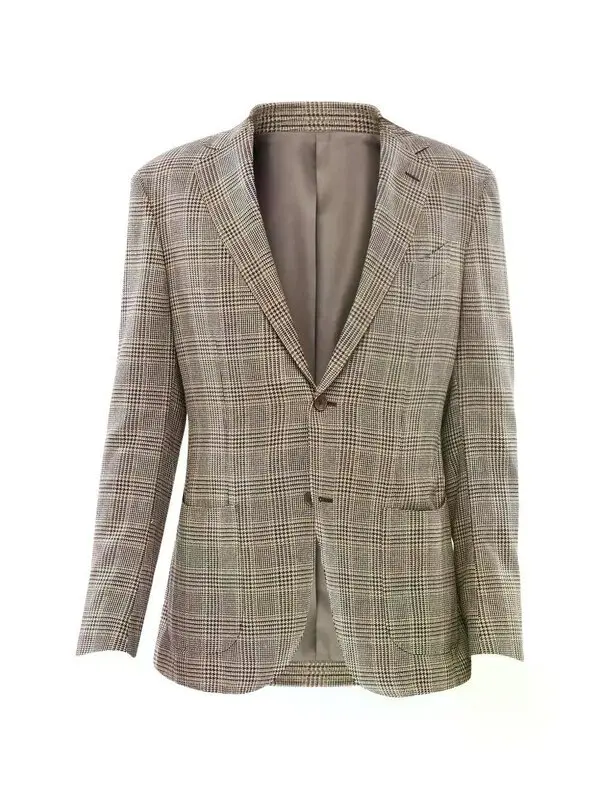 Corneliani Checked Single-breasted Blazer - Neutrals