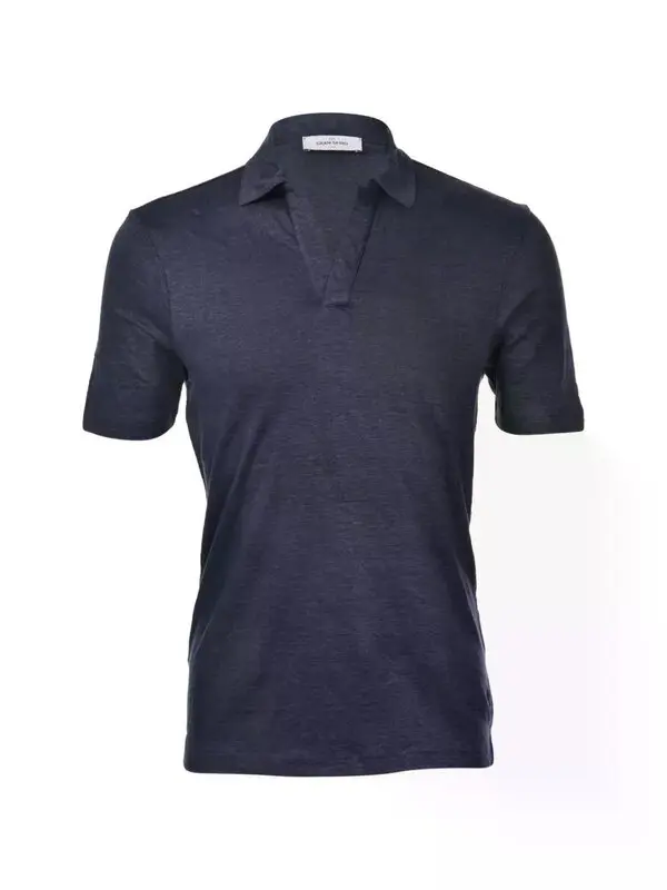 GRAN SASSO Slub-texture Polo-collar T-shirt