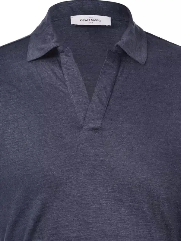 GRAN SASSO Slub-texture Polo-collar T-shirt