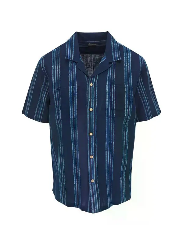 Faherty Brand Striped Short-sleeve Shirt - Blue