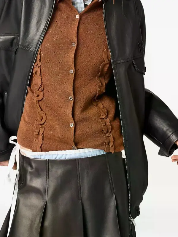 Miu Miu Cashmere And Silk Ruffled Cardigan