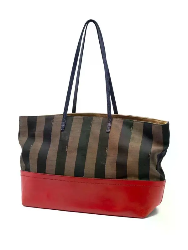 Fendi Medium Pecan Canvas Roll Tote Bag