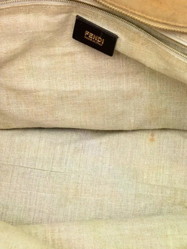 Fendi Medium Pecan Canvas Roll Tote Bag
