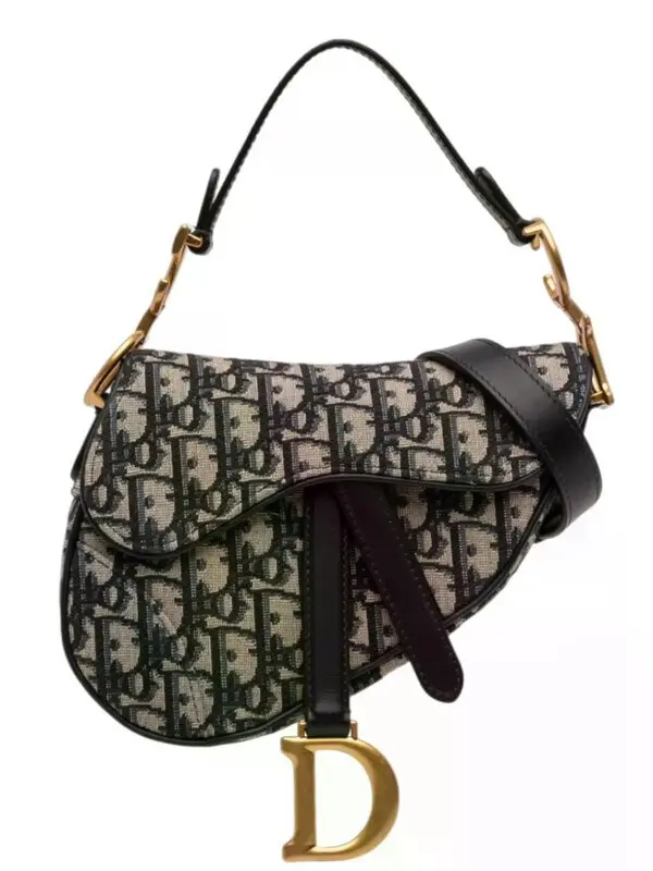 Dior 2024 Mini Oblique Canvas Saddle Bag Satchel