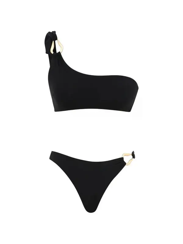 Zimmermann Roselight Trim One-shoulder Bikini - Black