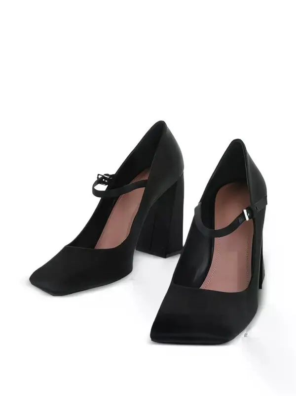 Amina Muaddi Charlotte Mary Jane Heeled Pumps