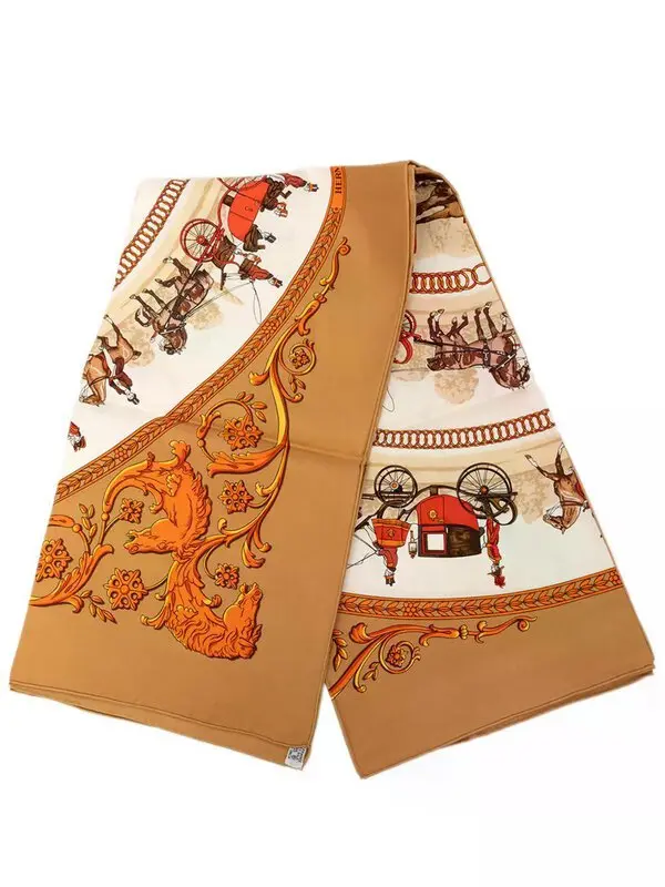 Hermès 2000-2026 La Promenade De Longchamps Silk Scarf 90 Scarves - Neutrals