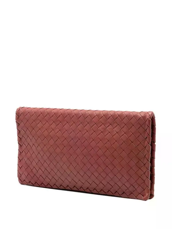 Bottega Veneta Nappa Intrecciato Turn Lock Clutch Bag - Red