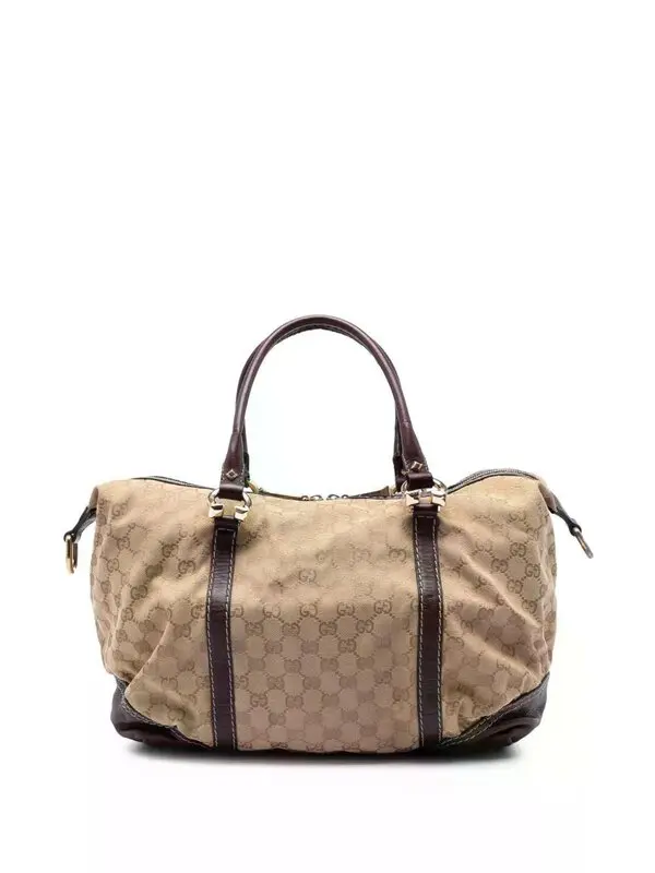 Gucci Gg Canvas Horsebit Nail Boston Bag - Neutrals