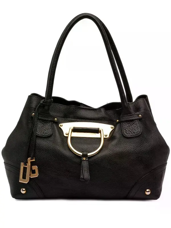 Dolce & Gabbana Pebbled Leather D-ring Tote Bag