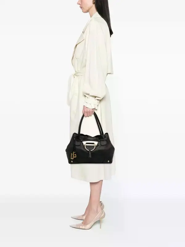 Dolce & Gabbana Pebbled Leather D-ring Tote Bag