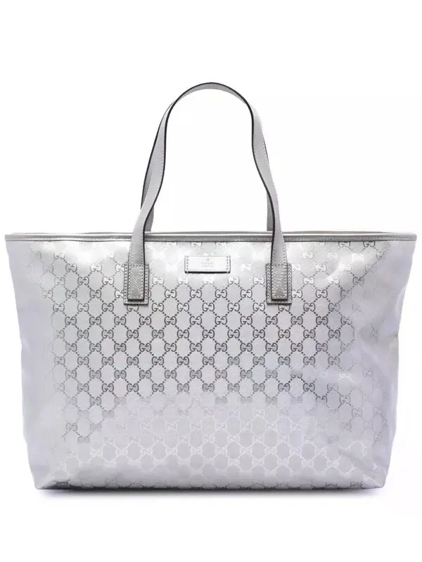 Gucci Gg Imprimé Tote Bag - Silver