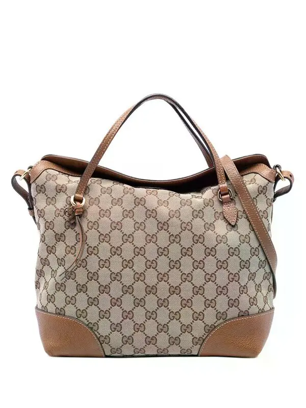 Gucci Gg Canvas Bree Fold Over Tote Satchel - Neutrals