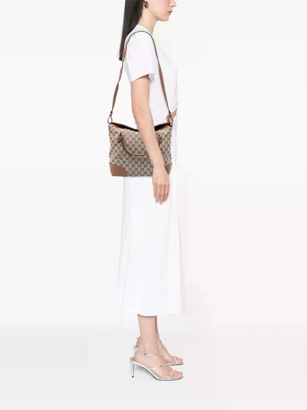 Gucci Gg Canvas Bree Fold Over Tote Satchel