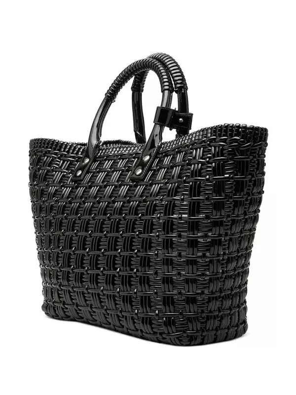 Balenciaga Faux Leather Bistro Basket Bag Satchel - Black